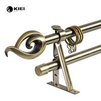 China Antique Brass Color 28/28MM Pipe Curtain Rods Plating Surface for sale