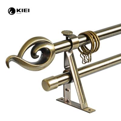 China Antique Brass Color 28/28MM Pipe Curtain Rods Plating Surface for sale