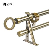 China Classic Double Pipe Curtain Rods Antique Brass Color For Home Decoration for sale