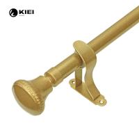 China Light Gold Color Pipe Style Curtain Rods With Ball Shape Finials for sale