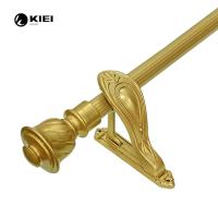 China 28MM Pipe Curtain Pole With Single Brackets Unique Finials For Hotel Decor for sale