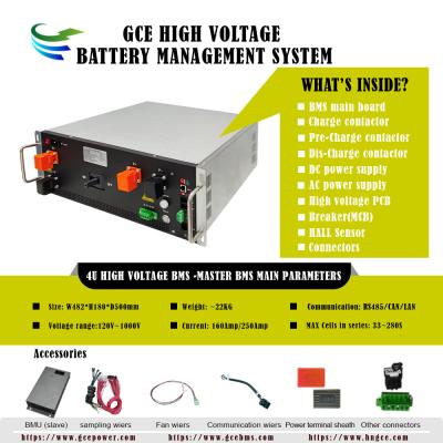 China GCE high voltage BMS(HV BMS) 192S614.4V 250A Lithium BMS Lifepo4 Battery Management System For Lithuim Battery Of UPS Solar BESS for sale