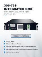 China 70S100A 224V High Voltage Battery Management System with 3.5inch Touch Screen and Advanced Power Monitoring for Solar Energy Storage for sale