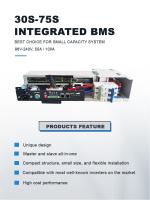 China GCE 75S 100A 240V Integrated BMS High Voltage Battery Management System for Lifepo4/NMC/LTO Batteries for sale