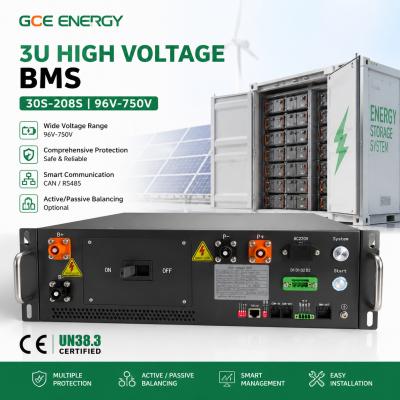 China High Voltage BMS GCE Master Slave HV BMS 120S 144S 160S 192S 120V-750V 125A Lithium Battery Management System for Solar ESS BESS Energy Storage System for sale