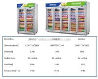 China Upright 4 Door Commercial Display Drink Fridge 1000L SS304 Material for sale