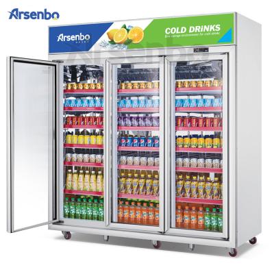 China 110V 60Hz Commercial Cold Drink Fridge , Luster Plate Retail Beverage Refrigerator for sale