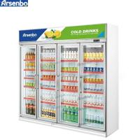 China 4 Door Upright Commercial Beverage Refrigerator 2000L For Drinks for sale