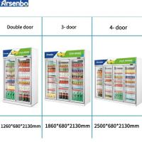 China 4 Door Upright Commercial Beverage Refrigerator 2000L For Drinks for sale