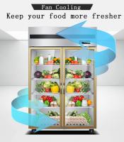 China SS304 110V Glass Door Refrigerator Freezer , Multipurpose Double Fridge Freezer for sale