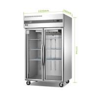 China SS304 110V Glass Door Refrigerator Freezer , Multipurpose Double Fridge Freezer for sale