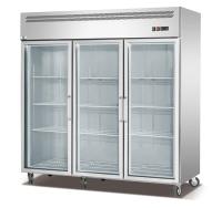 China SS304 110V Glass Door Refrigerator Freezer , Multipurpose Double Fridge Freezer for sale