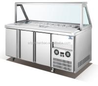 China Anticorrosive SS304 Two Door Prep Fridge , 220V Stainless Steel Pizza Prep Table for sale