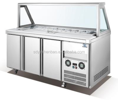 China Anticorrosive SS304 Two Door Prep Fridge , 220V Stainless Steel Pizza Prep Table for sale