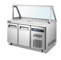 China Anticorrosive SS304 Two Door Prep Fridge , 220V Stainless Steel Pizza Prep Table for sale