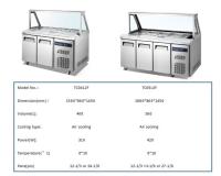 China Anticorrosive SS304 Two Door Prep Fridge , 220V Stainless Steel Pizza Prep Table for sale