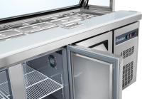 China Anticorrosive SS304 Two Door Prep Fridge , 220V Stainless Steel Pizza Prep Table for sale