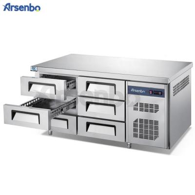 China Restaurant Commercial Undercounter Freezer 350W Multiscene Silver Color for sale