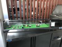 China 100L Sushi Pizza Prep Refrigerator Glass Material Static Cooling for sale