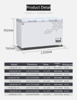 China Seafood 350L Supermarket Display Freezer Anticorrosive Dual Zone for sale