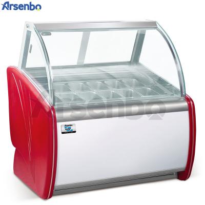 China White 650L Ice Cream Scoop Display Freezer , Freestanding Commercial Gelato Freezer for sale