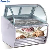 China White 650L Ice Cream Scoop Display Freezer , Freestanding Commercial Gelato Freezer for sale