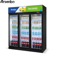 China Vertical 1700L Commercial Beverage Display Cooler Multiscene With Glass Door for sale