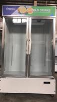 China 520W LED Commercial Supermarket Refrigerator 1200L With Three Glass Door for sale