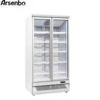China Black Two Door Commercial Supermarket Refrigerator Digital Temp 950L for sale
