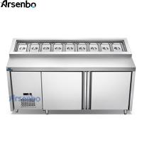 China SS304 Countertop Pizza Prep Refrigerator Station 210W Antiwear for sale
