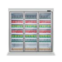 China Fruit Vegetable Commercial Supermarket Refrigerator 220V With 3 Glass Door for sale