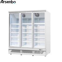 China CE Antiwear 3 Door Upright Freezer , Multiscene Glass Door Refrigerator for sale