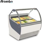 China SS201 Anticorrosive Ice Cream Display Freezer Showcase Freestanding for sale