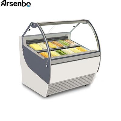 China SS201 Anticorrosive Ice Cream Display Freezer Showcase Freestanding for sale