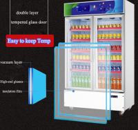 China Arsenbo Practical Commercial Beverage Refrigerator With 2 Glass Door for sale