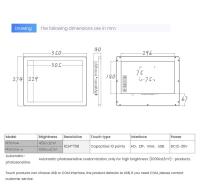 China TKUN 15 Inch Industrial Portable LCD Monitor Shipborne Waterproof Marine High Brightness Capacitive Touch Outdoor PC for sale