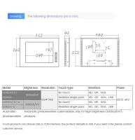 China 12 Inch Outdoor Sunlight High Brightness 1000cd/㎡ Resistive Touch Industrial Monitor CNC Equipment Display V121VGA for sale