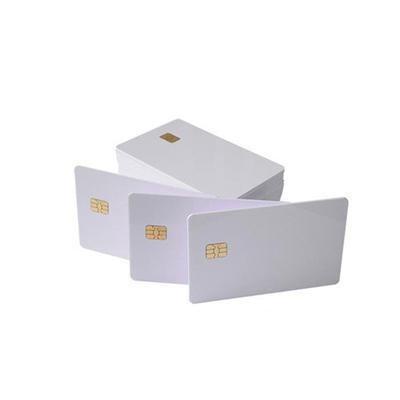 China White Smart Blank Card 125Khz SLE4442 SLE4428 Contact Chip Glossy Finish for sale