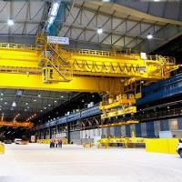 China Stable Electric Magnetic Overhead Crane Reliable Double Girder Traveling 30m for sale