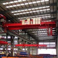 China Stable Electric Magnetic Overhead Crane Reliable Double Girder Traveling 30m for sale