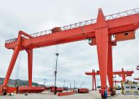 China 25 Ton MG Type Double Girder Gantry Crane Cabin Control With Hook SGS for sale