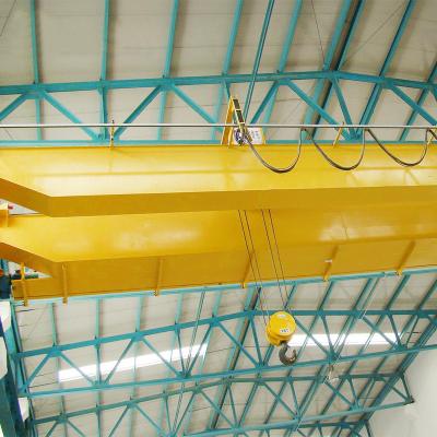 China Industrial Wire Rope Pulling Electric 20 ton Double Girder Overhead Crane for sale