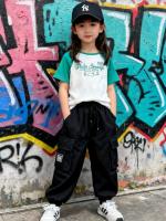 China Vintage-Inspired Teal & White Raglan Sleeve Kids' T-Shirt with Retro Print for sale