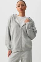 China Sporty Casual Tracksuit - Oversized Zip-Up Hoodie & Wide Leg Pants (Heather Grey & Chocolate Brown) for sale