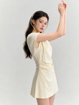 China Asymmetrical Neck Ruched Mini Dress - Available in Black, Plum & Cream for sale
