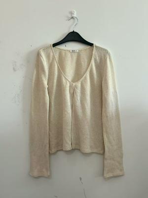 China Creamy & Black Sheer Knit Overlap Top - Cozy Vibe Long Sleeve for sale