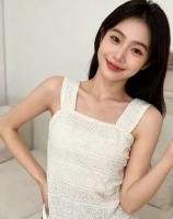 China Elegant White Lace Camisole with Black Bow Accents - Sleeveless for Date Nights & Brunch for sale