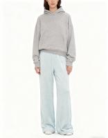 China Relaxed Mint Blue Plush Wide-Leg Pants - Effortless Comfort for Sleep & Lounge for sale
