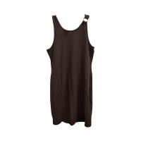 China Brown Sleeveless Mini Dress - Waffle Knit O-Ring Shoulder Detail for sale