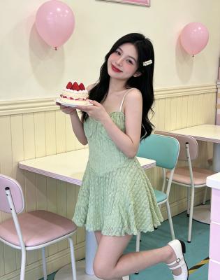 China Casual & Cute: Sweetheart Neck Flared Cami Skirt Dress- 2 Colors (Black/Green) for sale
